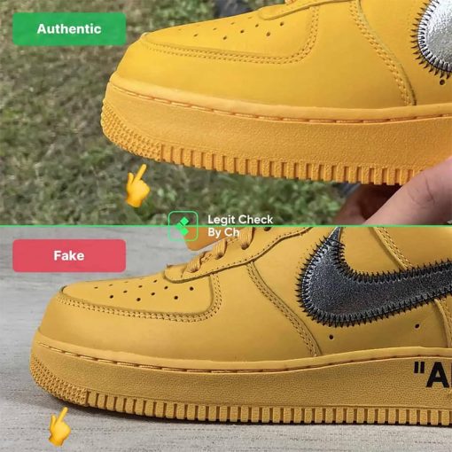 Off-White Air Force 1 Yellow Real Vs Fake Thật Giả Phân Biệt Thế Nào?